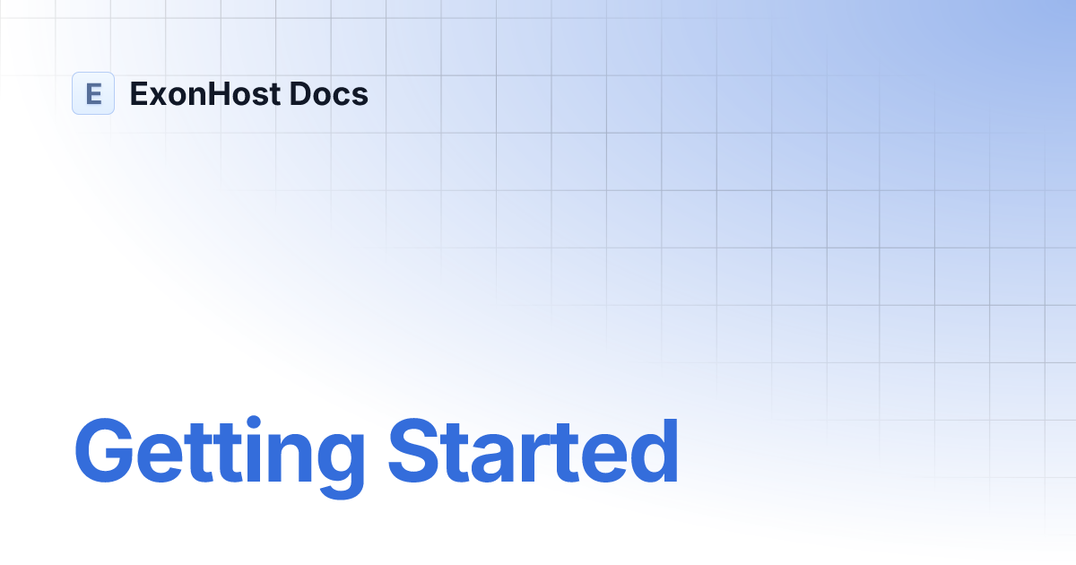 Getting Started | ExonHost Docs