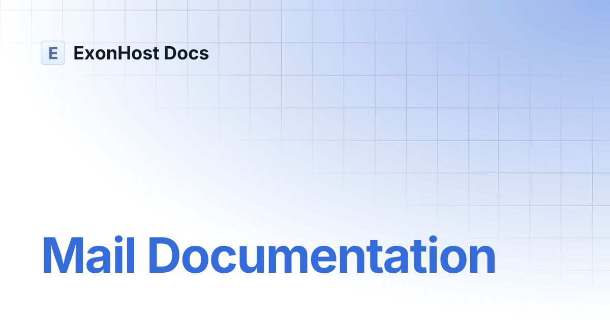 Mail Documentation | ExonHost Docs